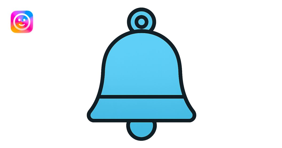 sky blue bell, simple and iconic icon | AI Emoji Generator
