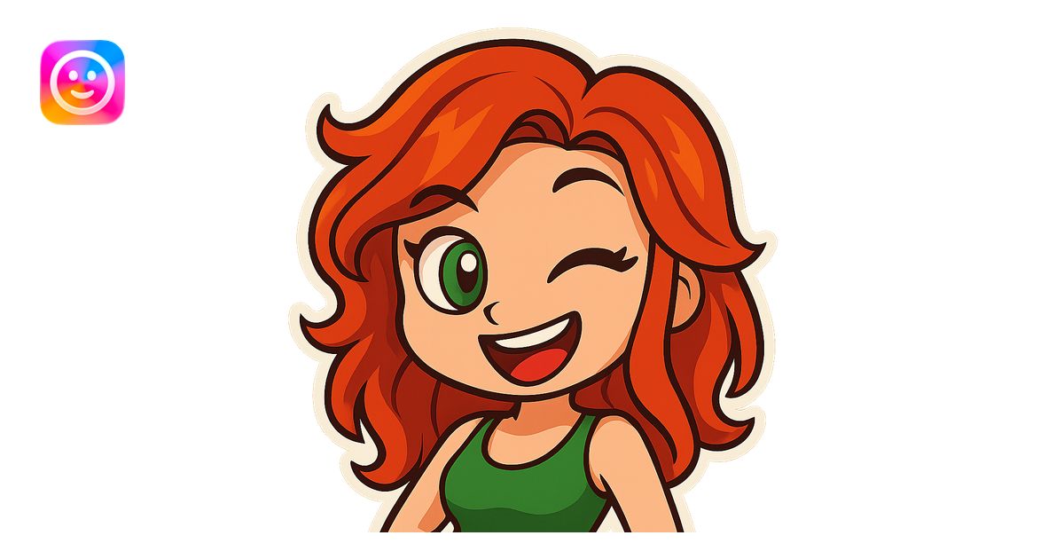 Edit the girl's face to have a flirty, winking expression, keeping the ...
