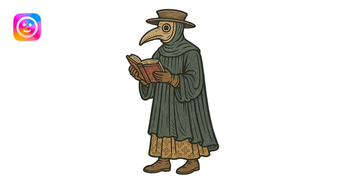 The full body of a medieval european doctor holding a medieval book ...