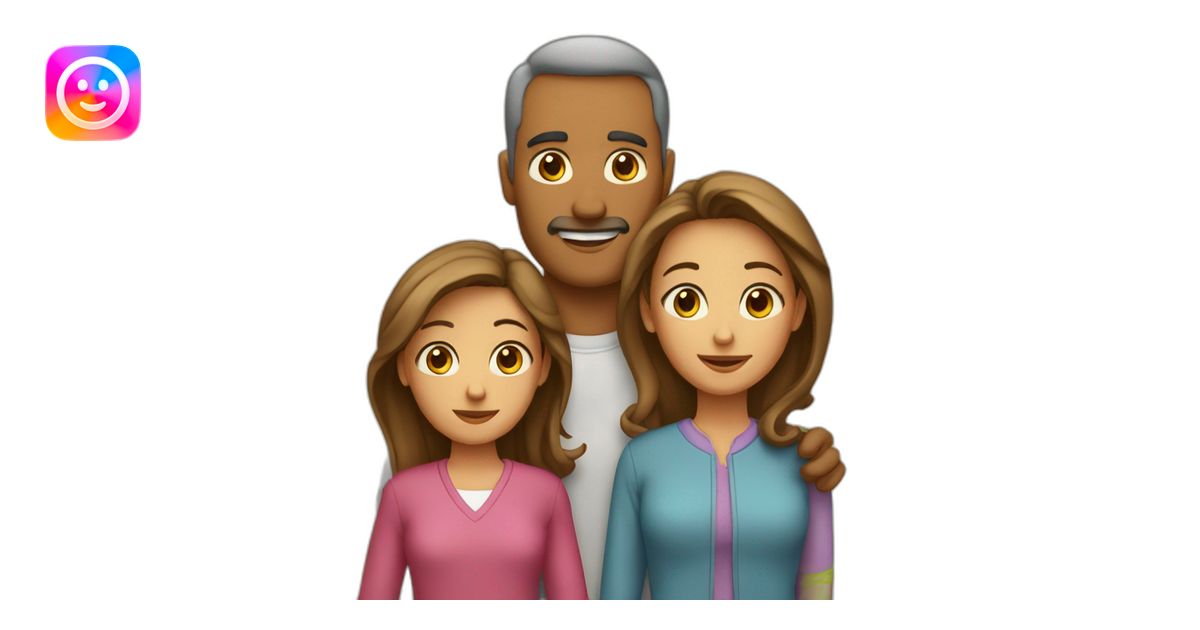 Family Father Mother and two daughters emoji | AI Emoji Generator