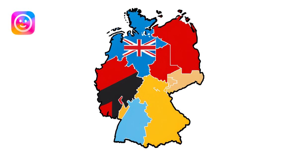 Germania divisa con mandiera in US sud-ovest, UK nord-ovest (Amburgo ...