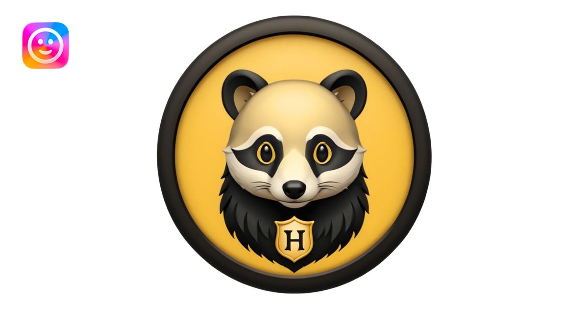 Hufflepuff crest Hogwarts emoji | AI Emoji Generator