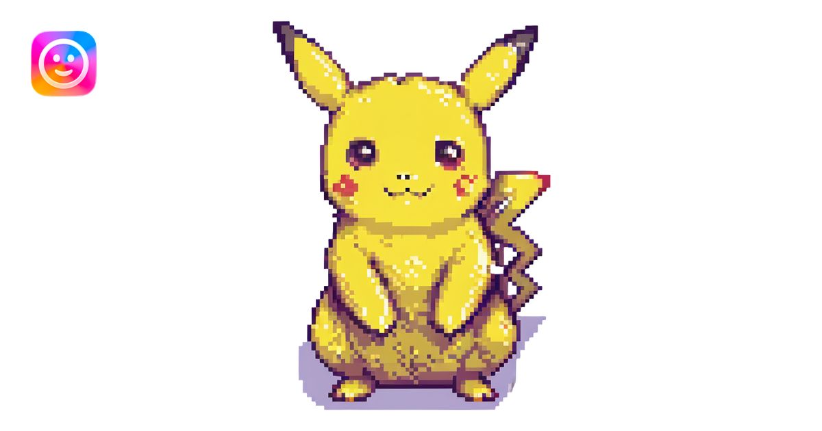 Pikachu in pixel art style illustration | AI Emoji Generator
