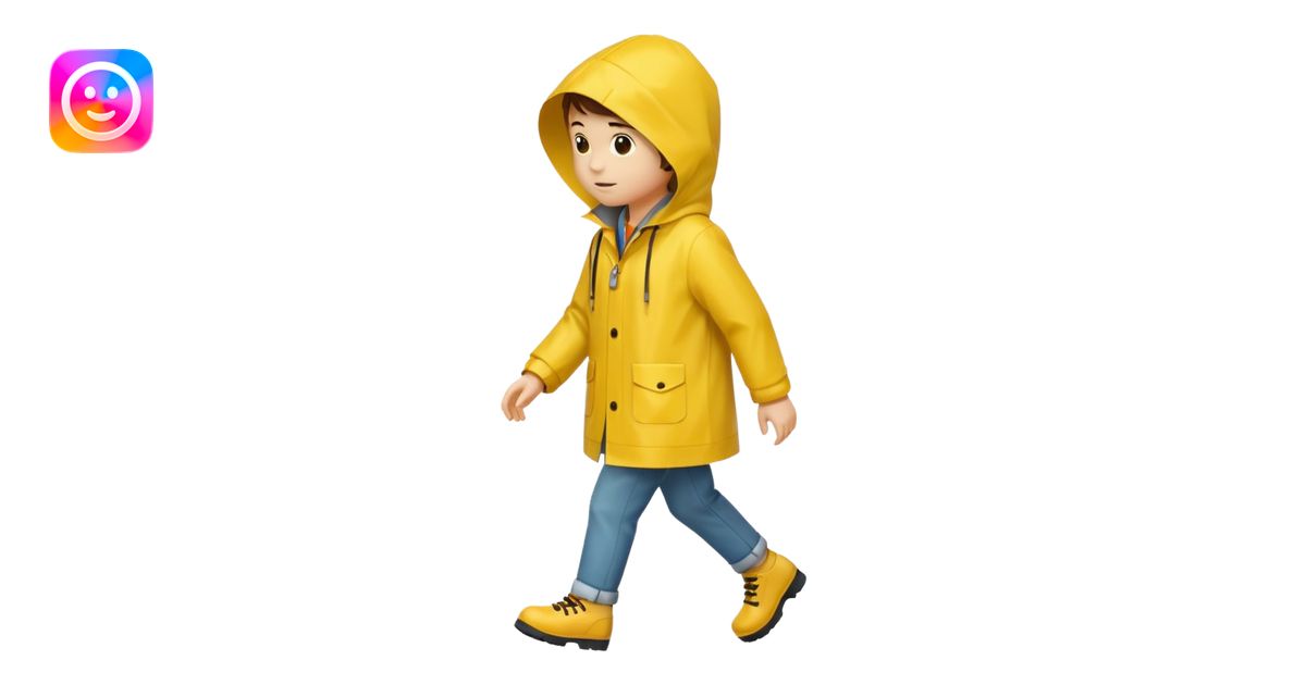 Raincoat Pedestrian emoji | AI Emoji Generator