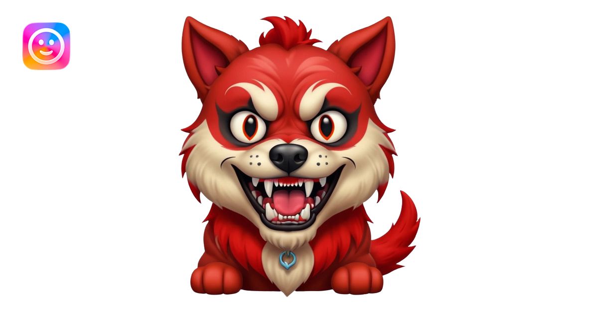 very tattoed scary looking dog with red hair emoji | AI Emoji Generator