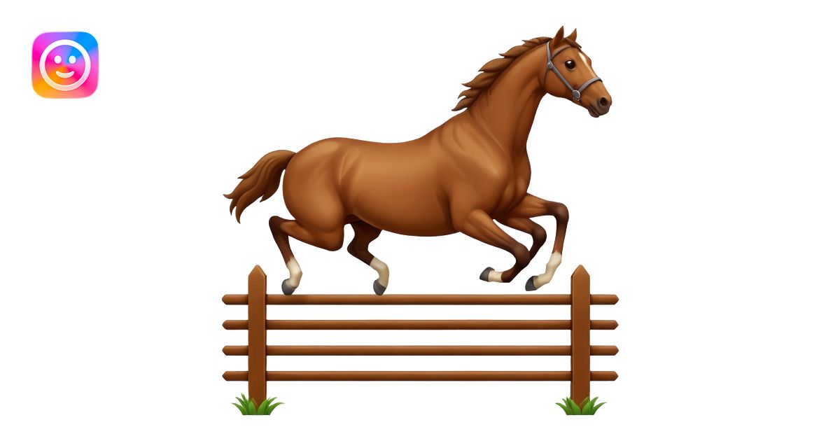 a horse jumping over the fence emoji | AI Emoji Generator