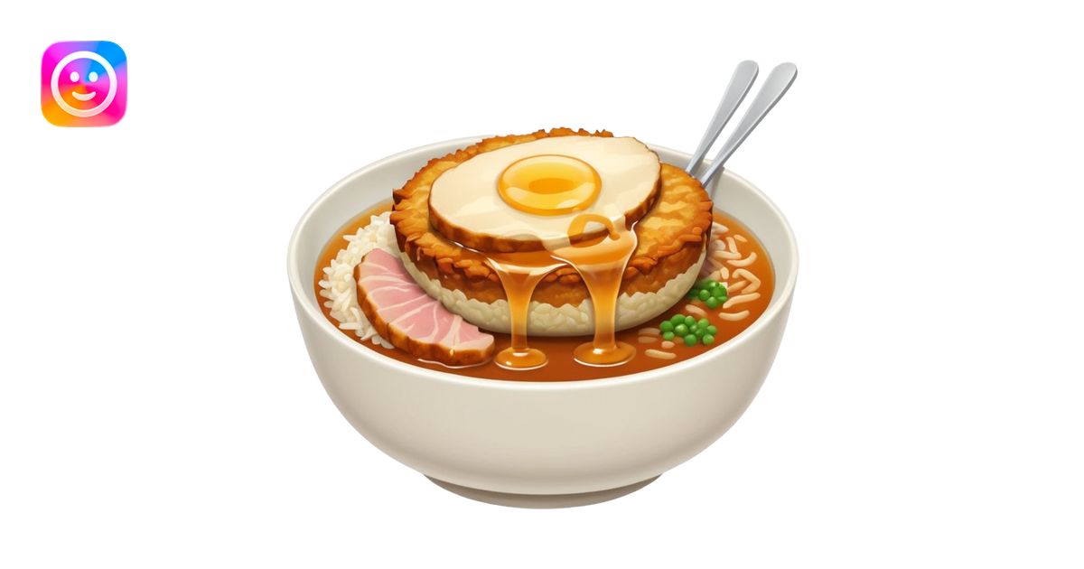 katsudon in a bowl with no eggs on top emoji | AI Emoji Generator