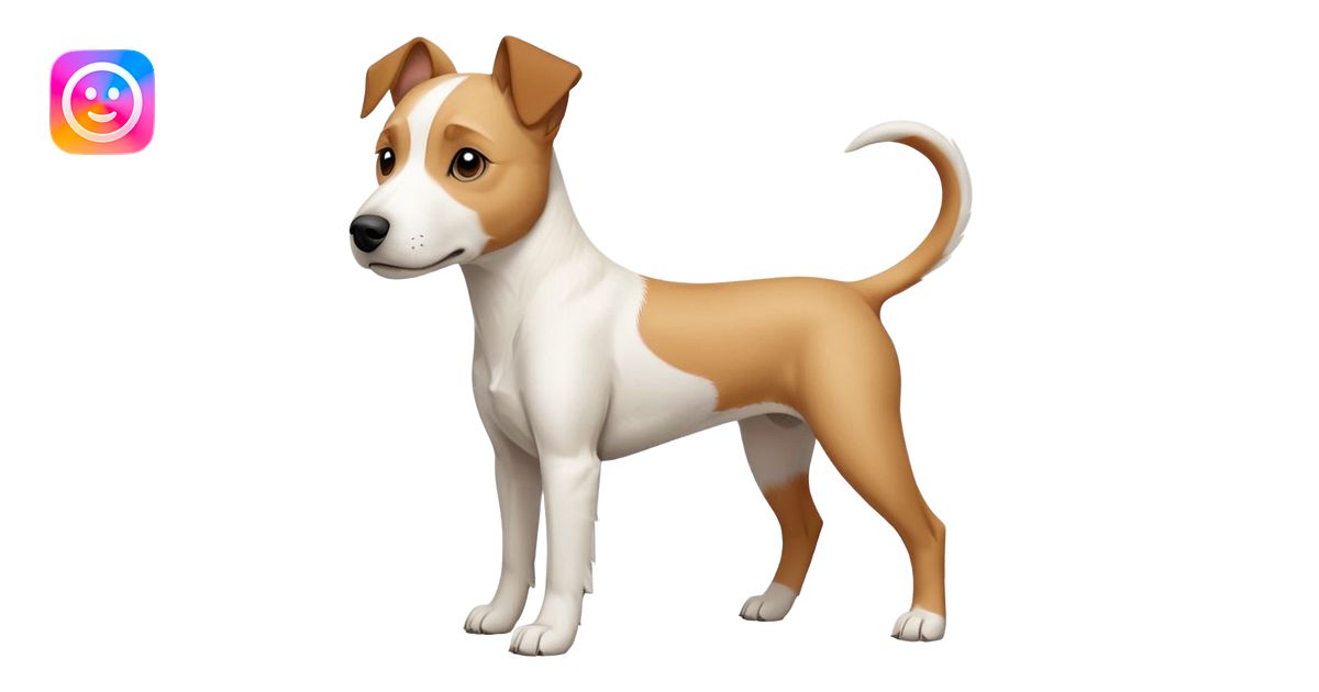 a full body facing front on of a buff white parson russell terrier ...