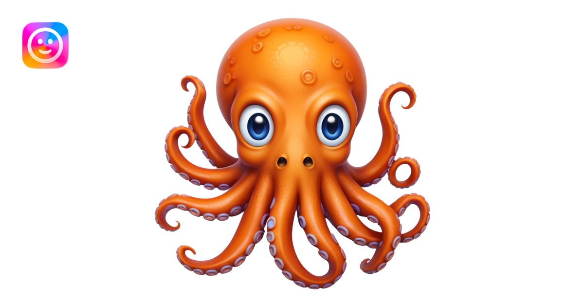 Cinematic Realistic Comical Octopus Portrait Emoji, Head tilted ...