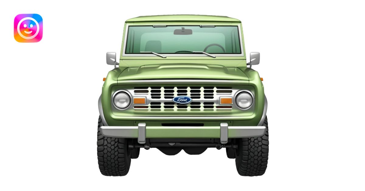 light green classic ford bronco emoji | AI Emoji Generator