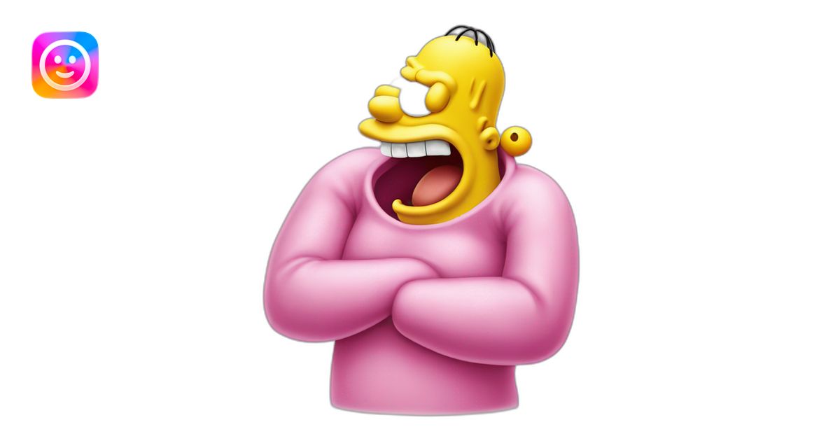 Pink Homer Simpson from the cartoon "The Simpsons" with the body of the ...