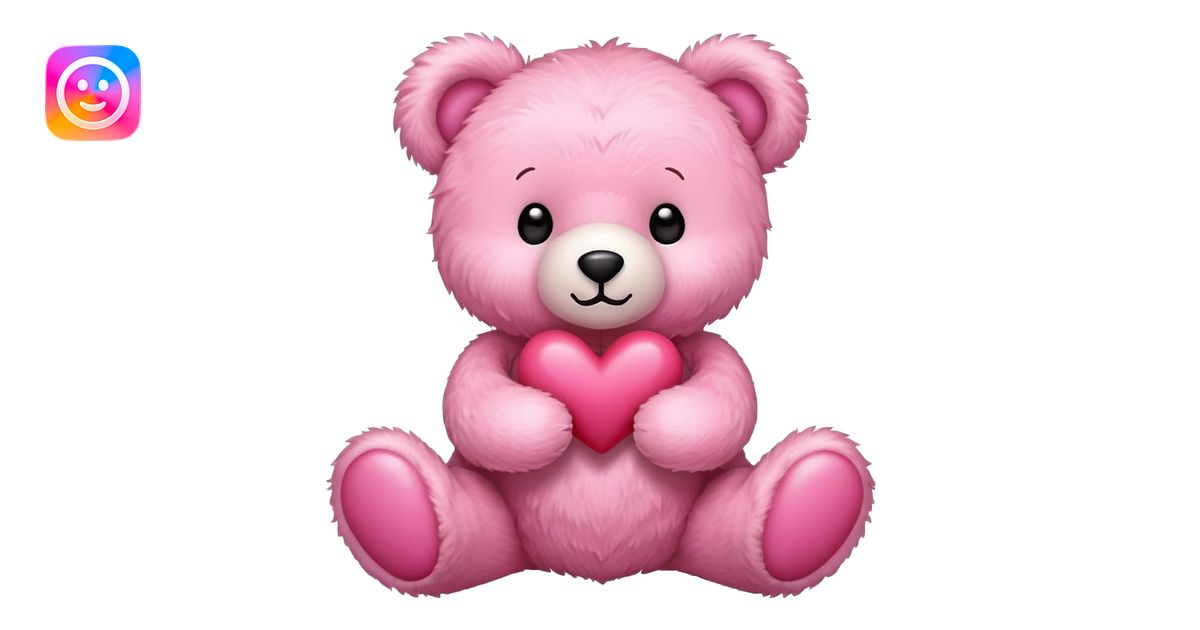 pink cute teddy bear sending hearts and love emoji | AI Emoji Generator