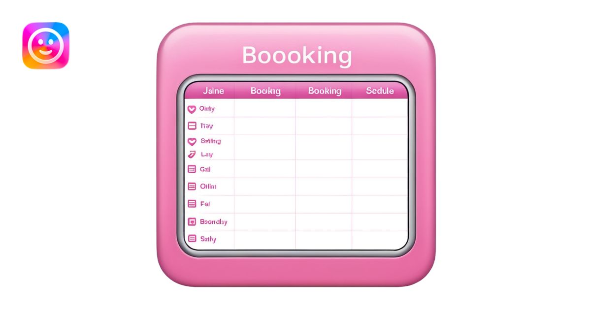 online booking schedule (pink) emoji | AI Emoji Generator