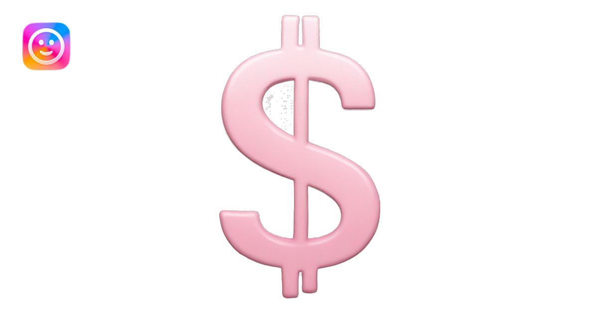 Pastel Pink dollar sign emoji | AI Emoji Generator