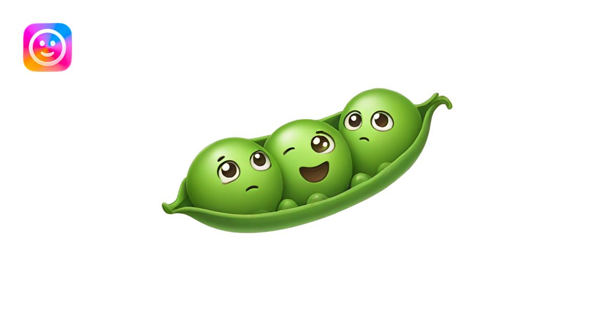 Kawaii peas in a pod emoji | AI Emoji Generator