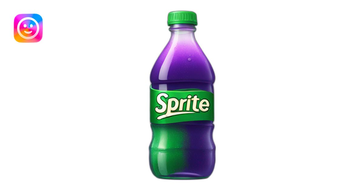 Bottle of sprite with purple liquid and glass inside emoji | AI Emoji ...