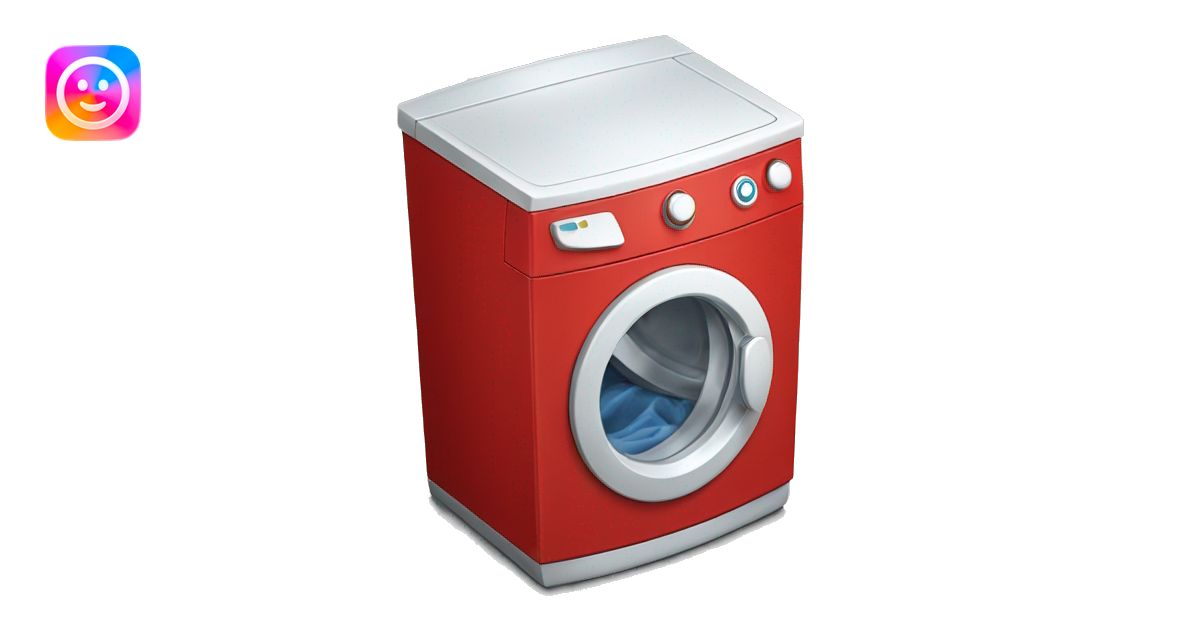 Red Washing machine emoji | AI Emoji Generator