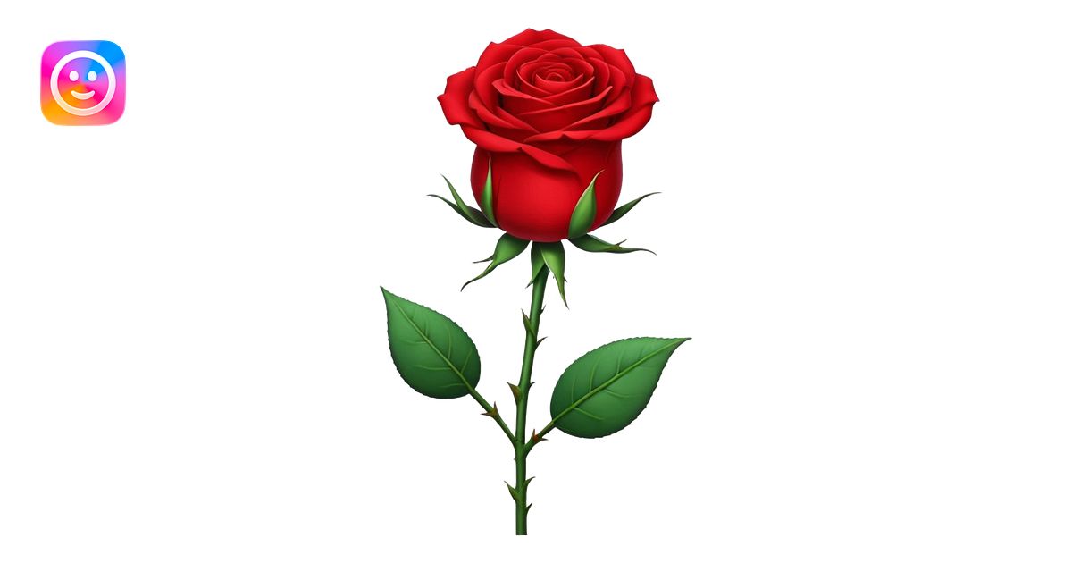 1 long red rose emoji | AI Emoji Generator