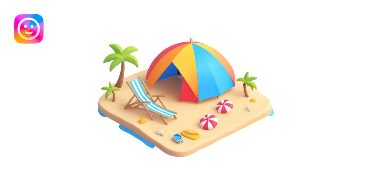 Seating at beach emoji | AI Emoji Generator