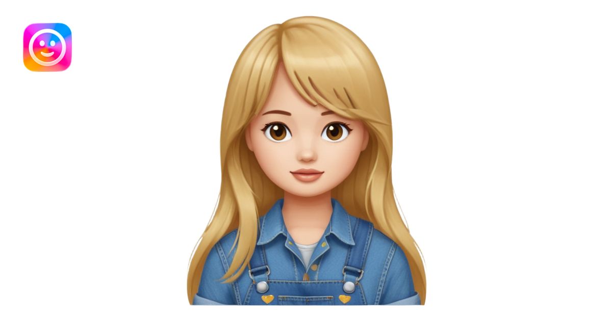 Debby Ryan (long hair with straight bangs) wearing overalls emoji | AI ...