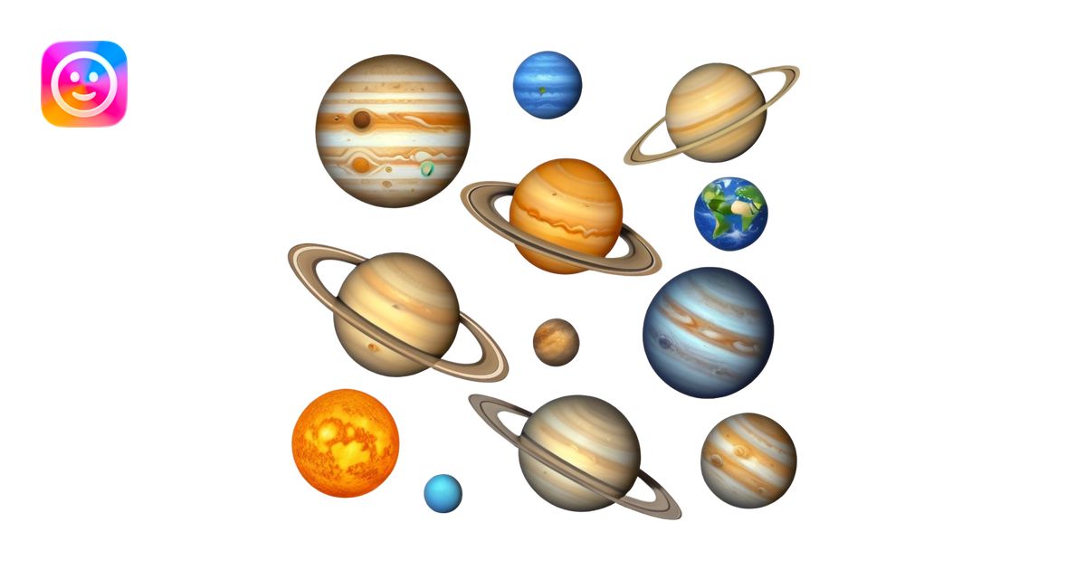complete solar system with planets emoji | AI Emoji Generator