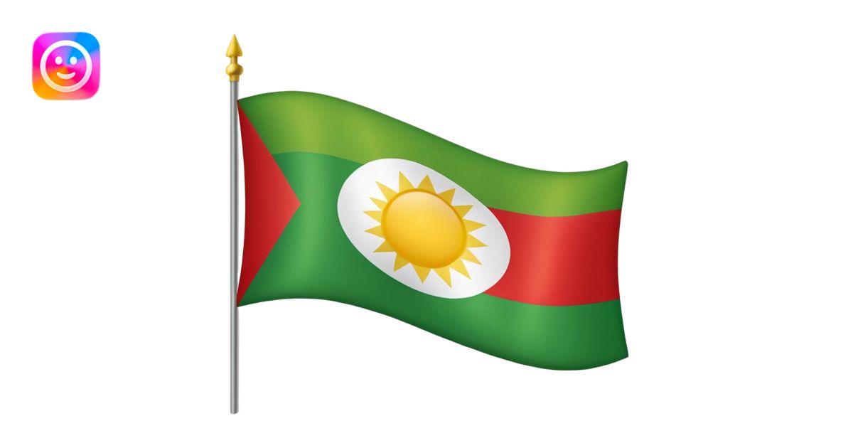 kurdistan flag without the pole like every other flag emoji emoji | AI ...