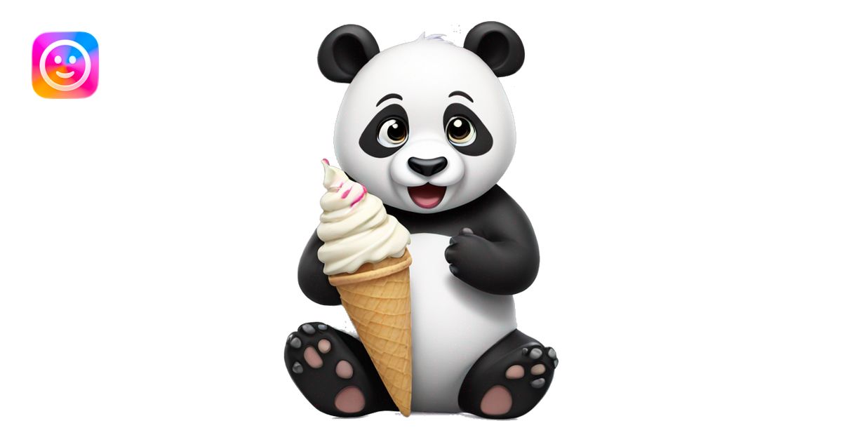 Panda eating ice cream emoji | AI Emoji Generator