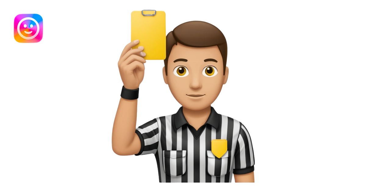 referee holding yellow card emoji | AI Emoji Generator
