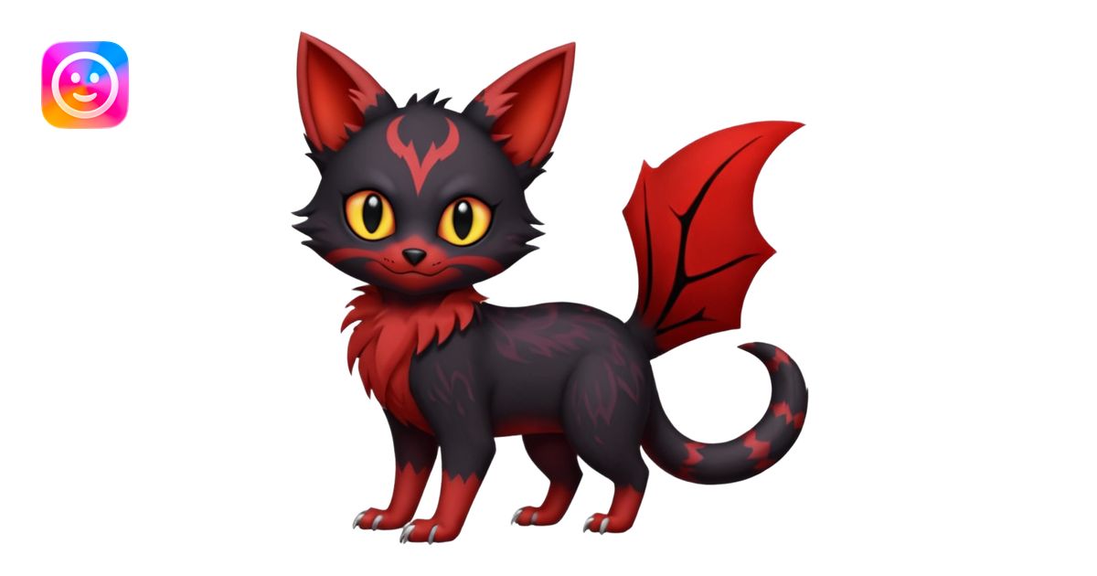 Vampiric Batty Black and Sanguine-red Noibat-Litten-Torracat-Lykoi ...