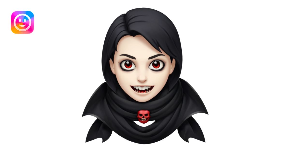 Vampire with scarf emoji | AI Emoji Generator