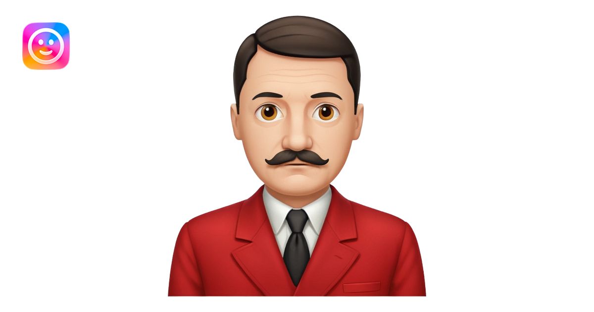 hitler with mustache and red suit emoji | AI Emoji Generator