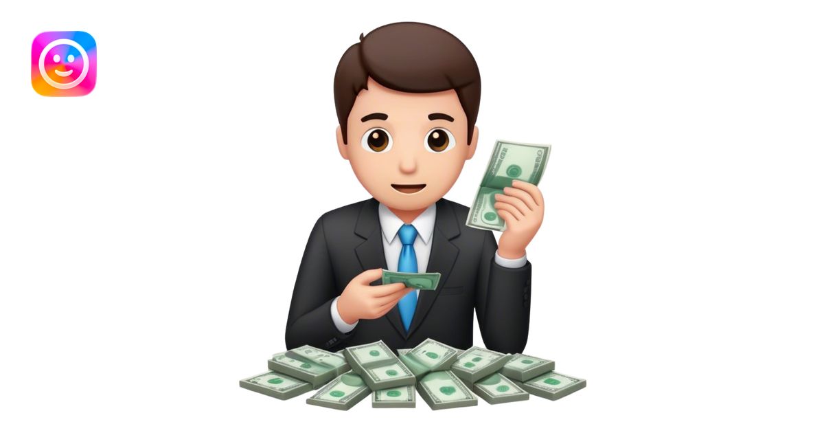 business man counting money bills emoji | AI Emoji Generator