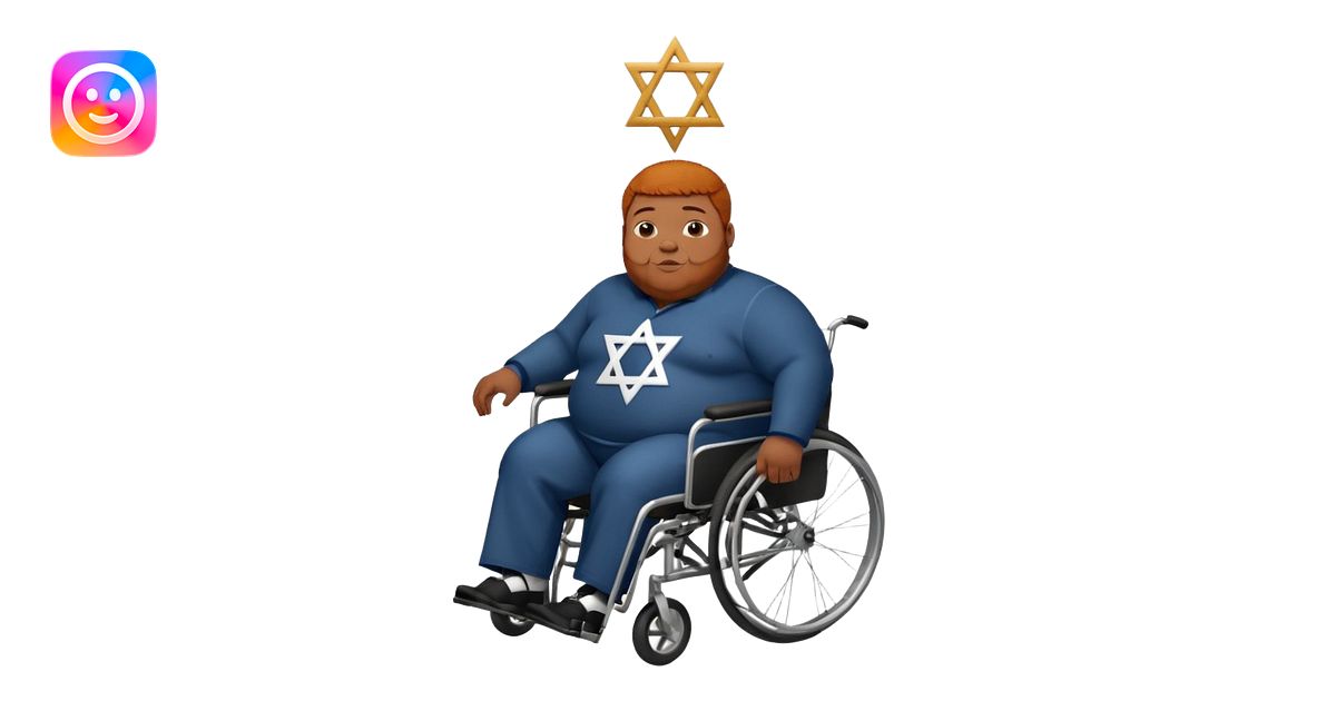 Obese Down syndrome black man with ginger hair in a wheelchair with a ...