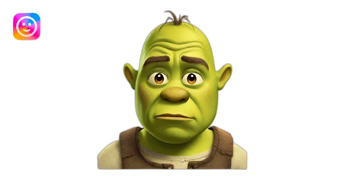 Shrek sad emoji | AI Emoji Generator