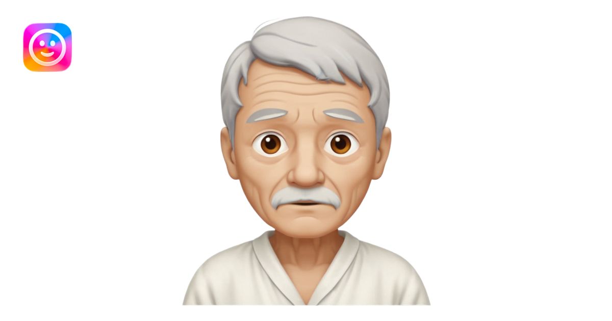 An old man made out of clay and wearing a white nightgown emoji | AI ...