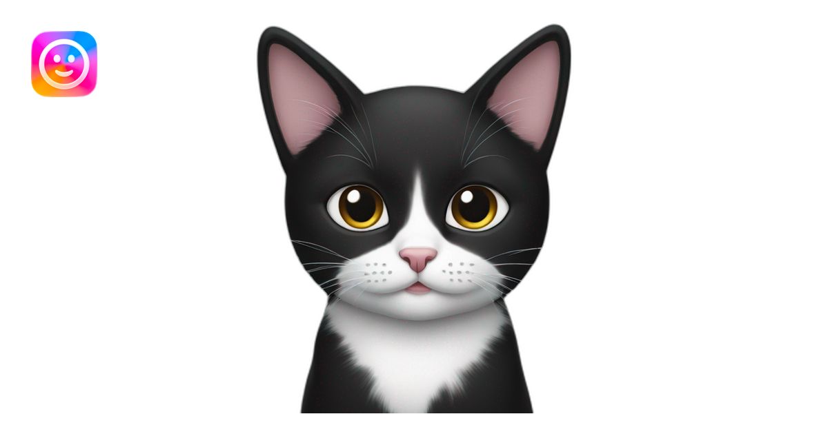 sassy black and white cat emoji | AI Emoji Generator