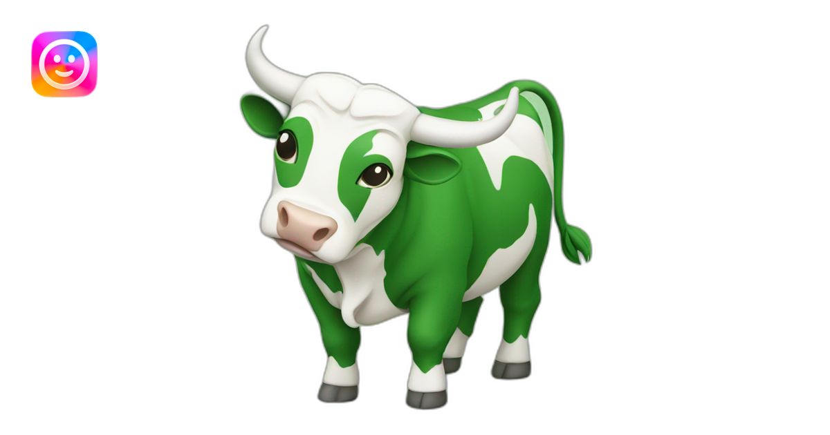 bull green and white emoji | AI Emoji Generator