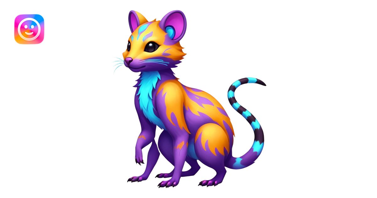 Neon-colored fantasy feline-rodent-marsupial-critter-vernid-protogen ...