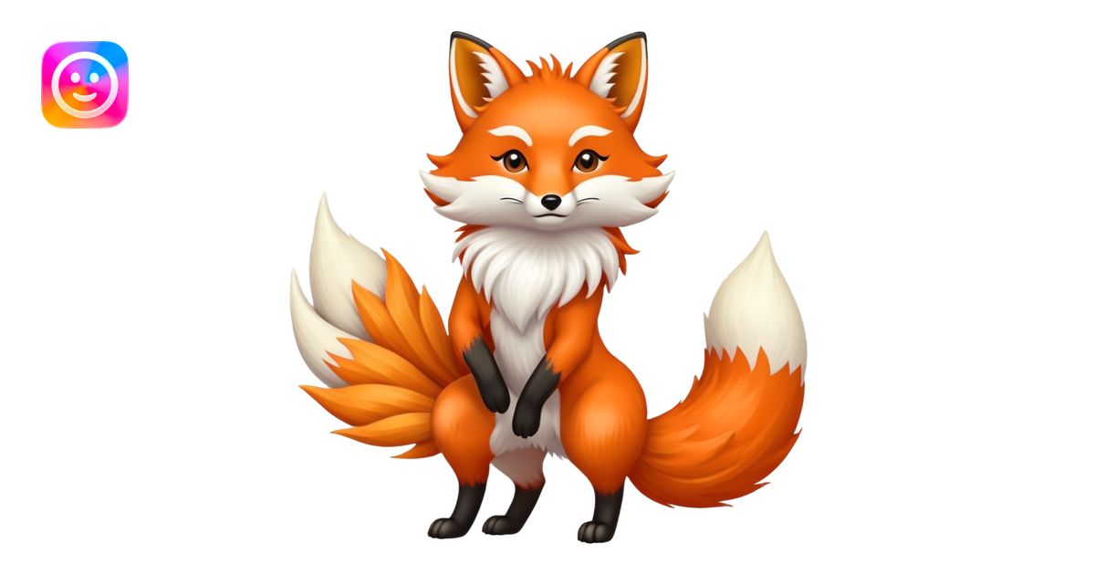japanese style fox with nine tails emoji | AI Emoji Generator