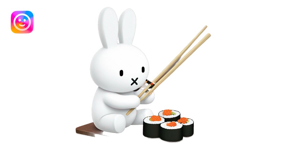 miffy eating sushi emoji | AI Emoji Generator
