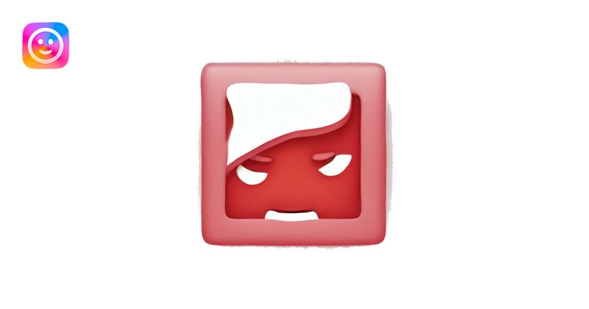 Red sinewave in a square emoji | AI Emoji Generator
