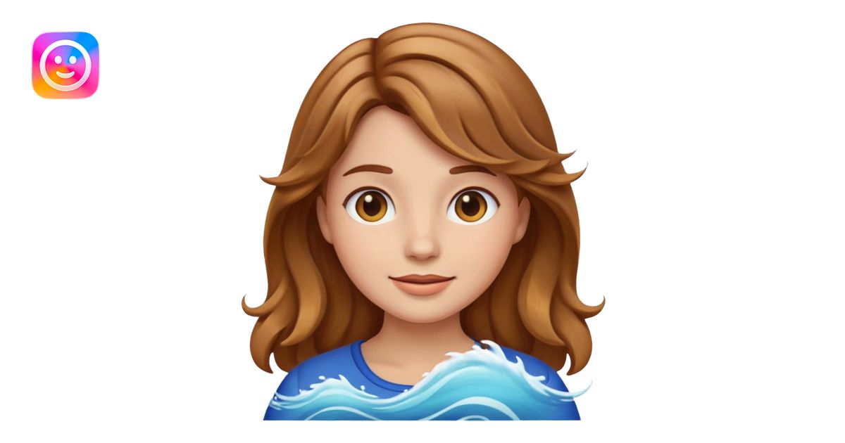 emoji girl wave light brown hair emoji | AI Emoji Generator