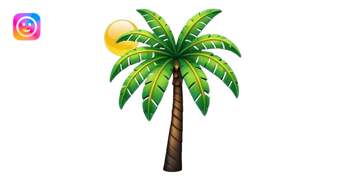 Palmera de negro con un arcoiris de fondo en la noche emoji | AI Emoji ...