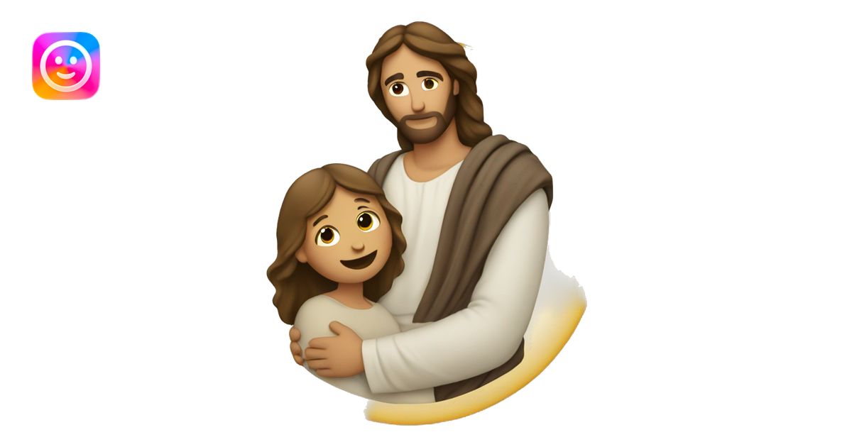Jesus Christ hugging woman emoji | AI Emoji Generator