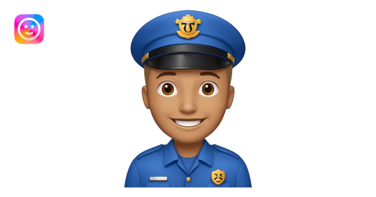 a taxi driver in blue uniform emoji | AI Emoji Generator