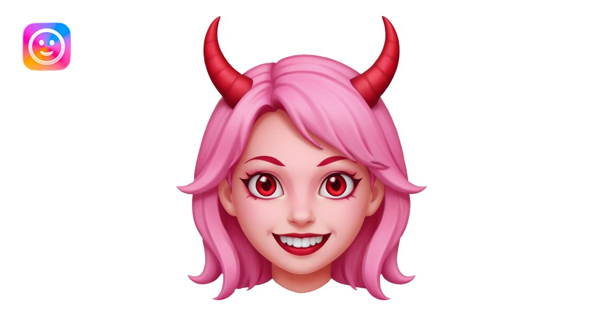 A pink girly devil emoji | AI Emoji Generator