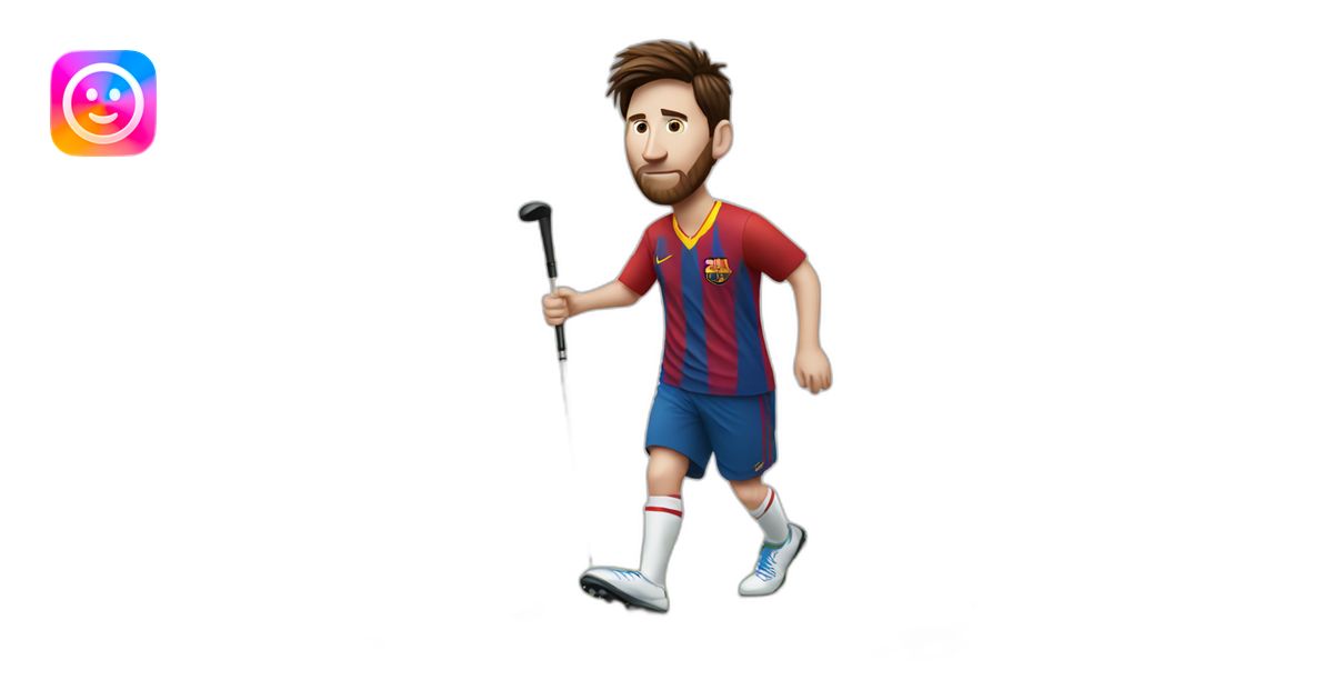 Messi playing golf emoji | AI Emoji Generator