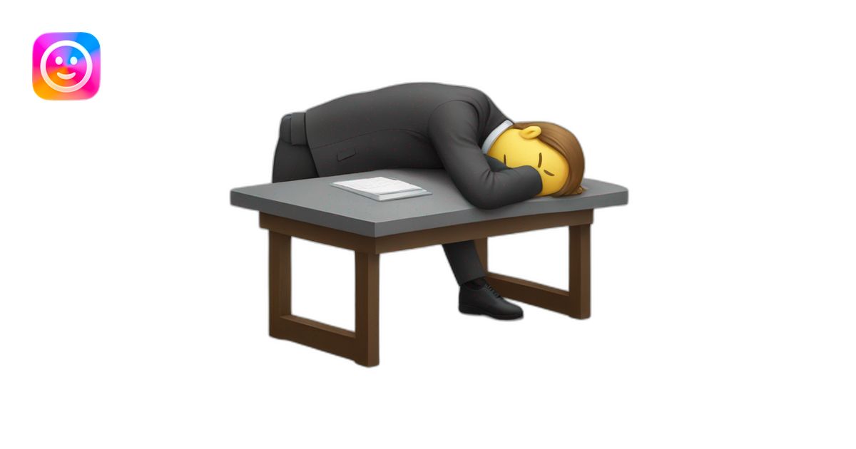 sleeping on office table emoji | AI Emoji Generator