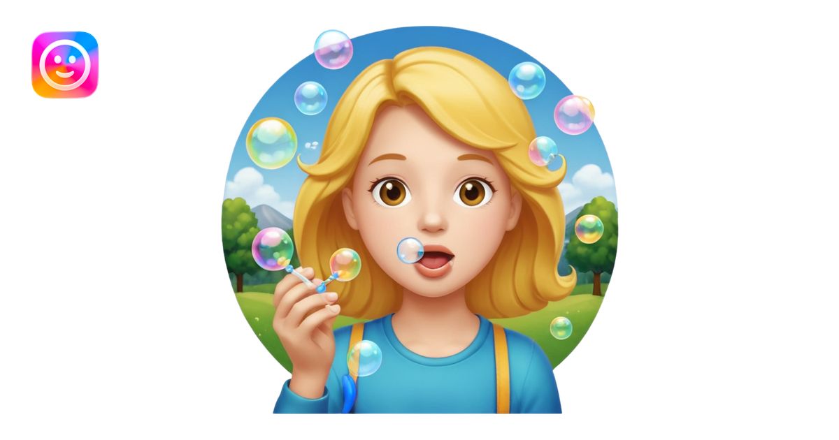 blowing bubbles emoji | AI Emoji Generator