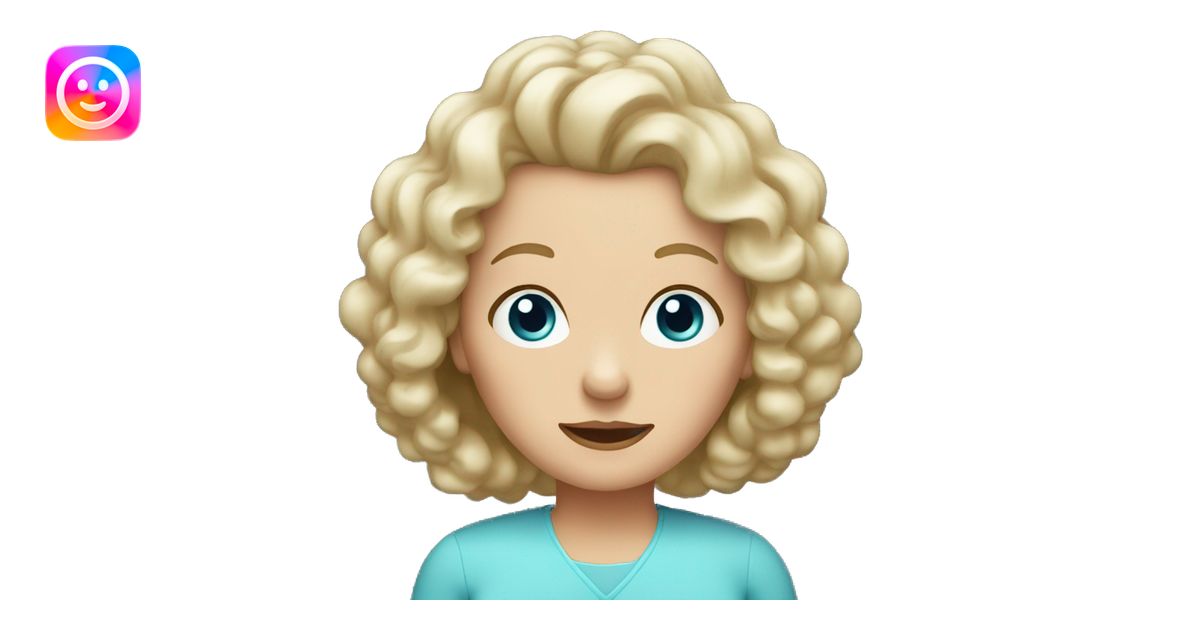 grandma with very half long curly blonde hair blue eyes emoji | AI ...